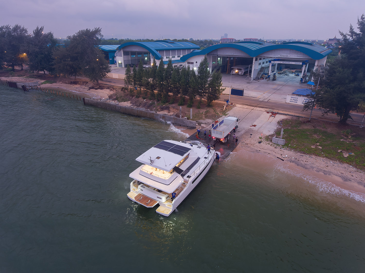 First Cora 48 launched from PMG Shipyard - PMG Ship Yard is in Thailand
